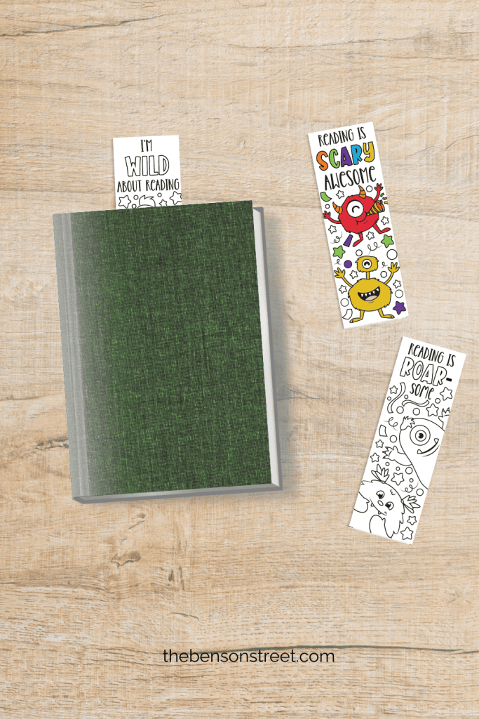 Free Printable Monster Bookmarks to Color