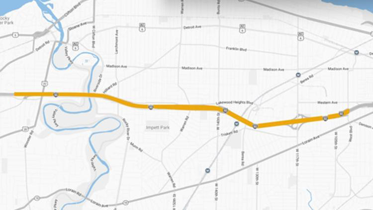 I 90 Construction Project From Cleveland To Rocky River Odot Announces