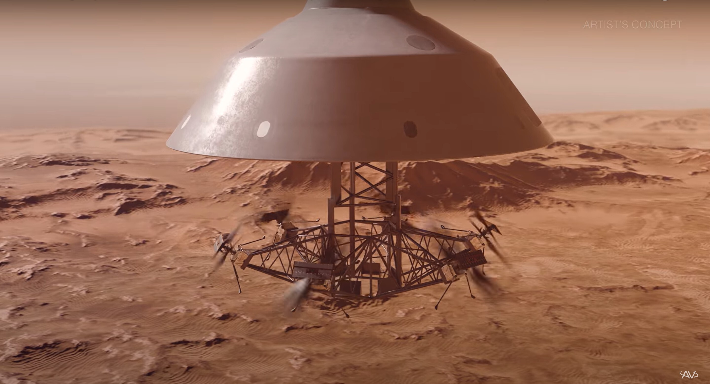 NASA Concept Would Release an Autonomous Helicopter Swarm on Mars