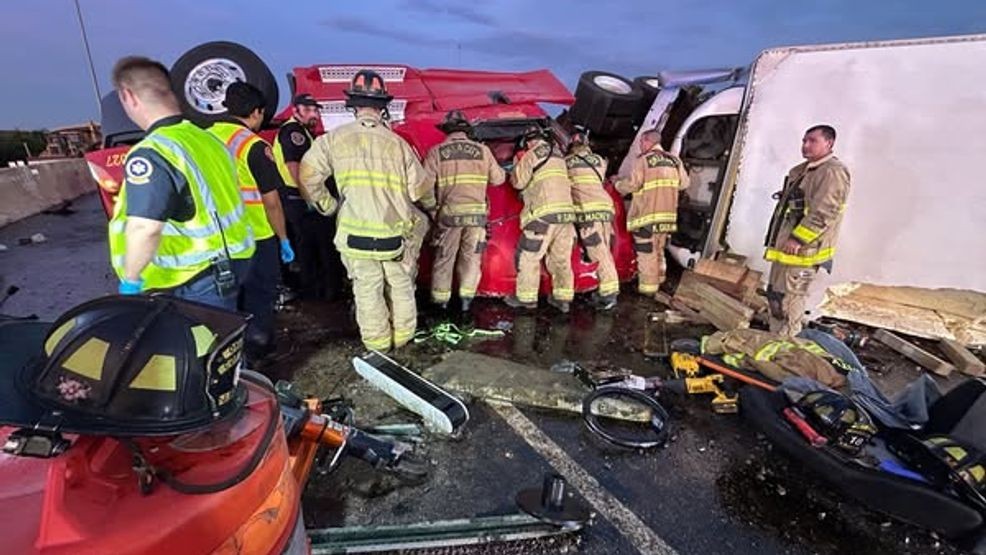 Oklahoma City firefighters rescue two from rolled semi-truck early ...