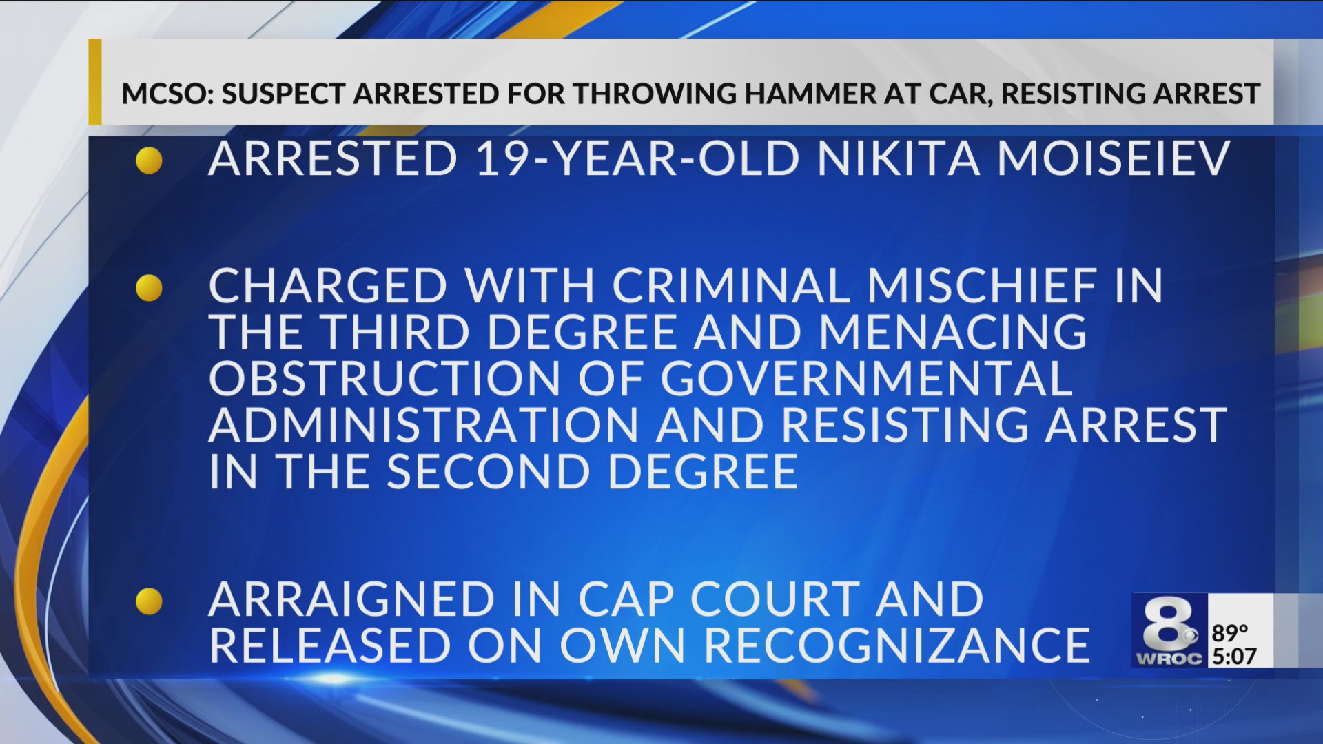 MCSO: Suspect arrested for throwing hammer at car, resisting arrest