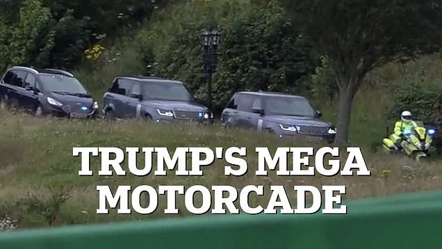 Trump's motorcade dwarfs Starmer's at golf resort exit
