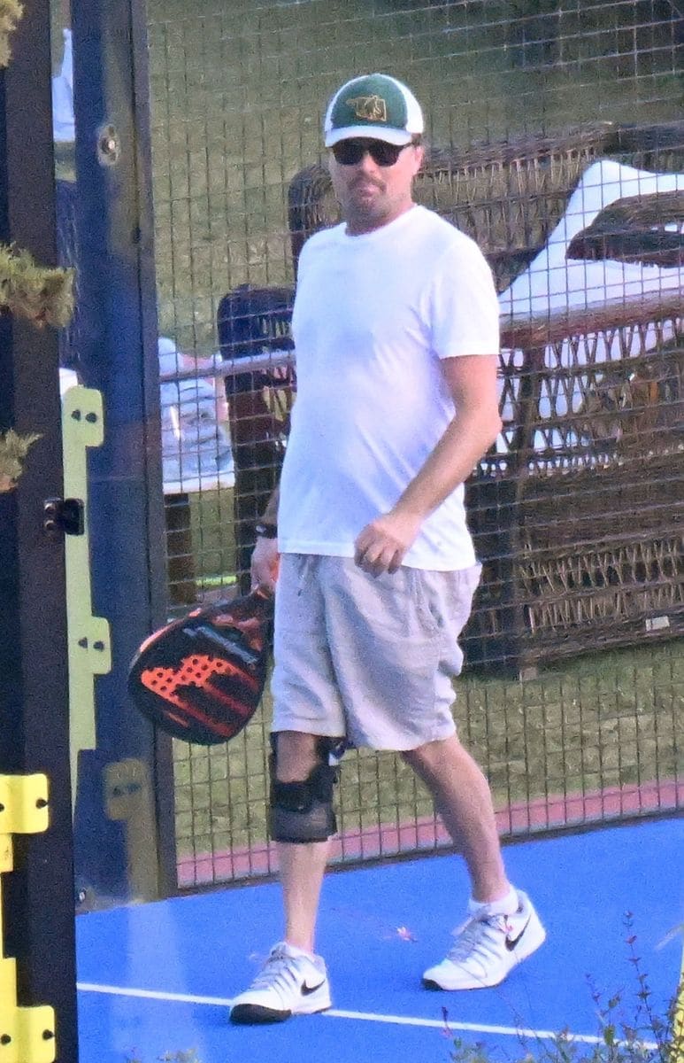 Leonardo DiCaprio, 50, rocks a knee brace while getting competitive ...