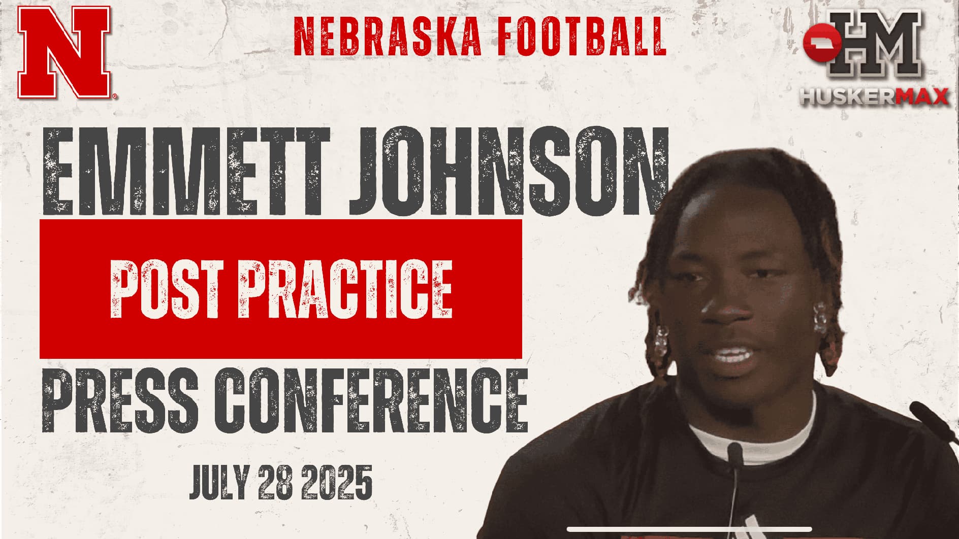 Nebraska Football Running Back Emmett Johnson - Preseason Camp July 28 ...