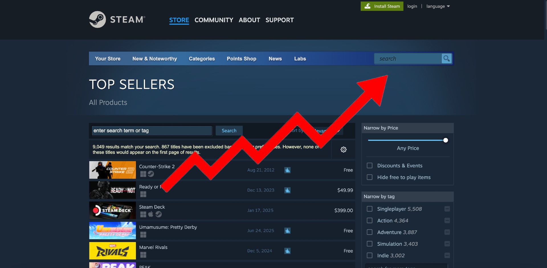 10 of the best selling games on Steam right now