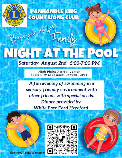 Panhandle Kids Count Lions Club to host sensory-friendly pool night