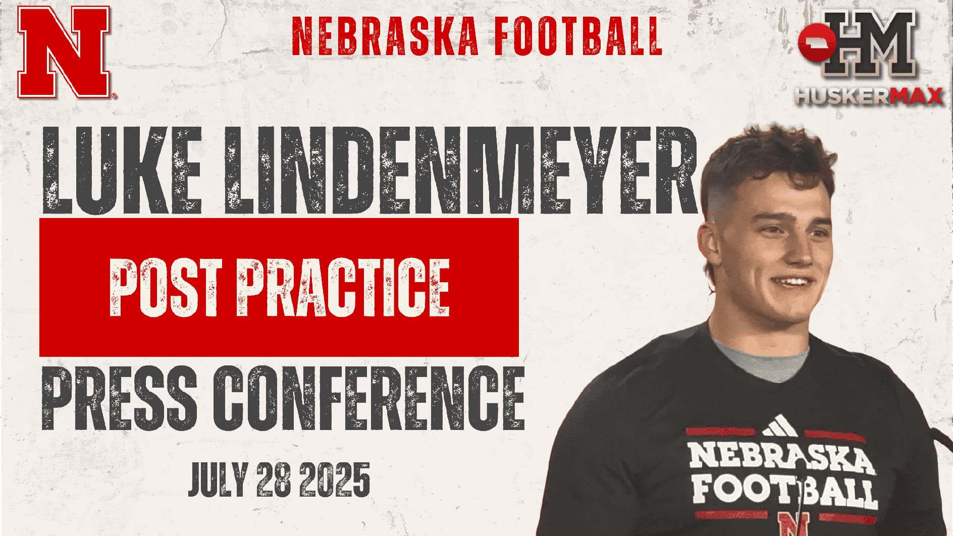 Nebraska Football Tight End Luke Lindenmeyer - Preseason Camp July 28, 2025