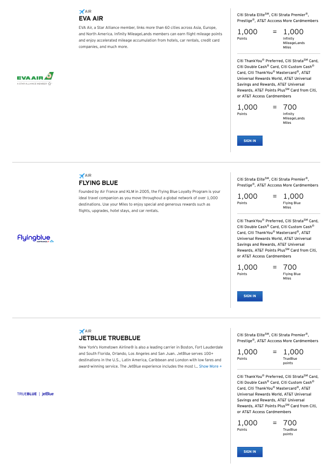 Citi Expands Transfer Partner Access to Most ThankYou Points-Earning ...