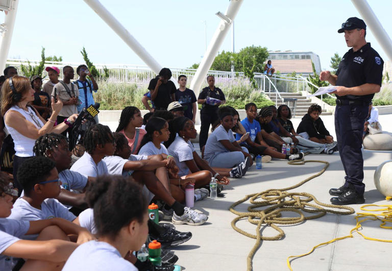 NYPD scuba squad schools youngsters on how beach can turn deadly as ...