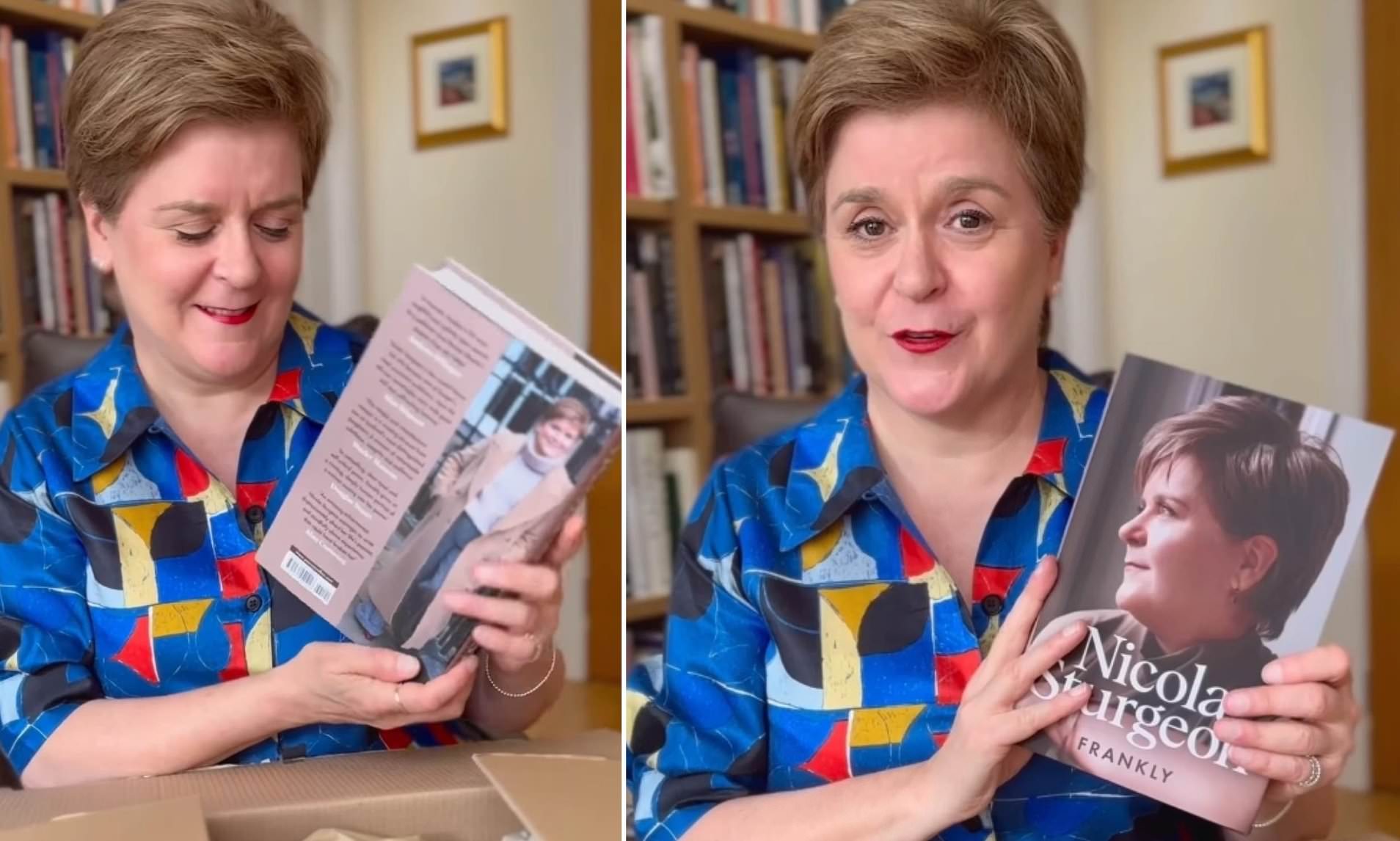 Like an open book! Joy for Nicola Sturgeon as she receives advance copy of her memoir