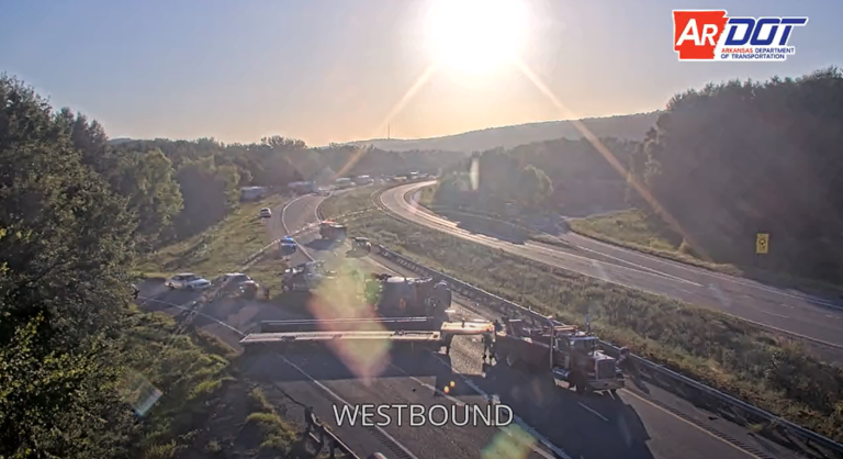 Semi-truck blocks I-40 near Exit 47