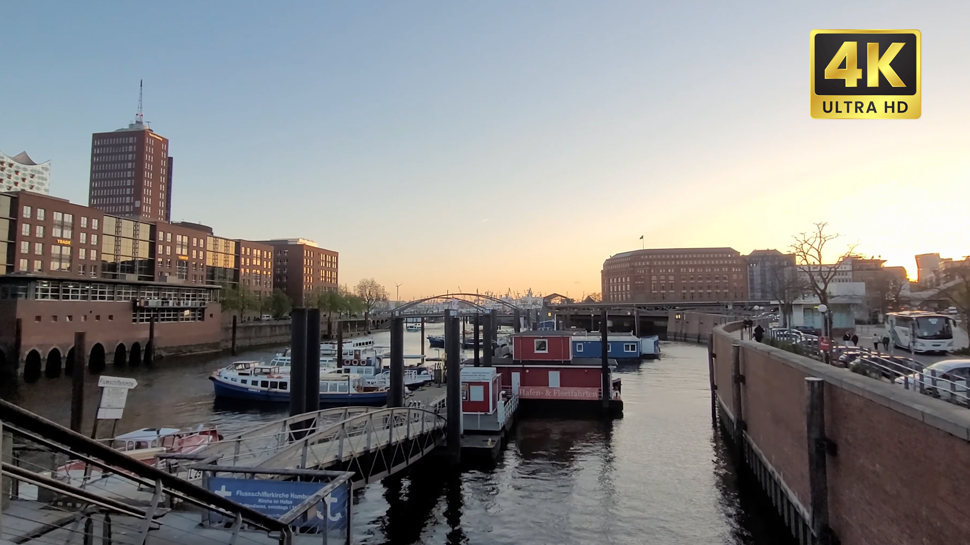 Amburgo, Germania – Passeggiata serale 4K UHD 60p