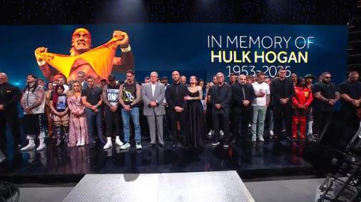 Nick Hogan gets emotional during WWE tribute to dad Hulk Hogan at ...