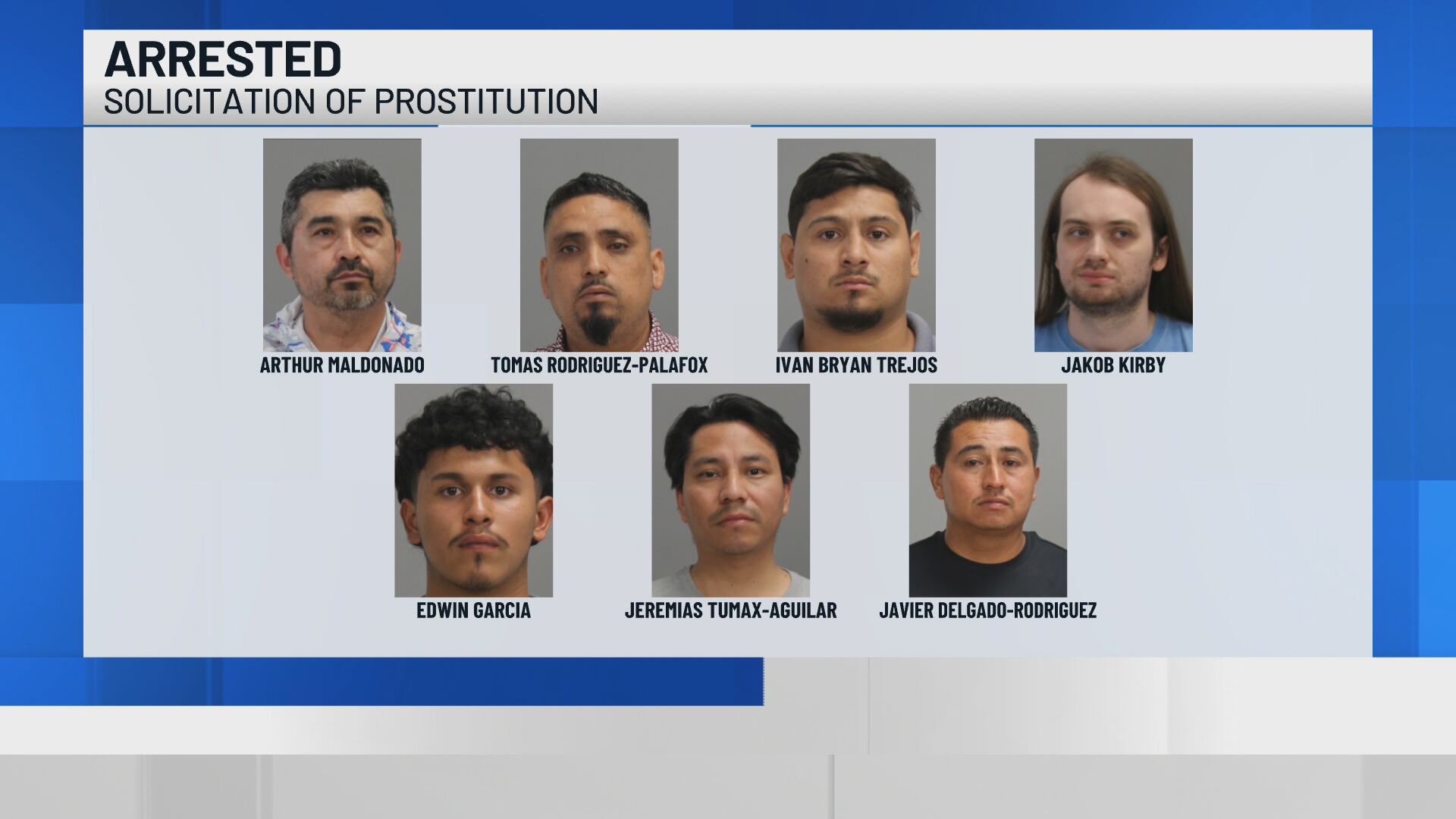 Bryan police arrest seven in prostitution sting
