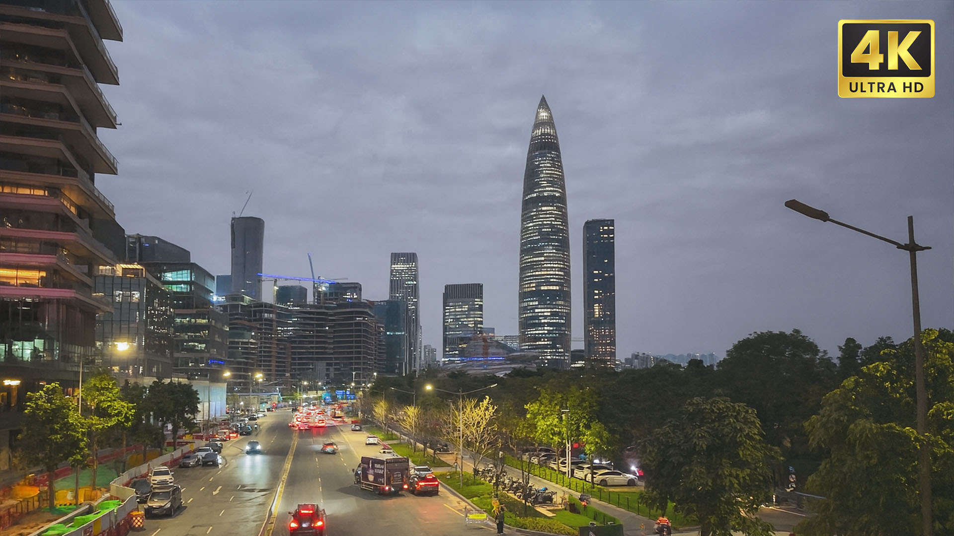 Explorando o distrito de Nanshan em Shenzhen à noite a pé (4K)