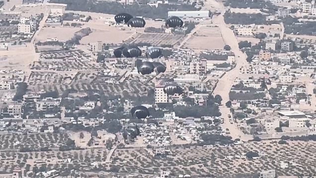 Humanitarian aid begins dropping into Gaza