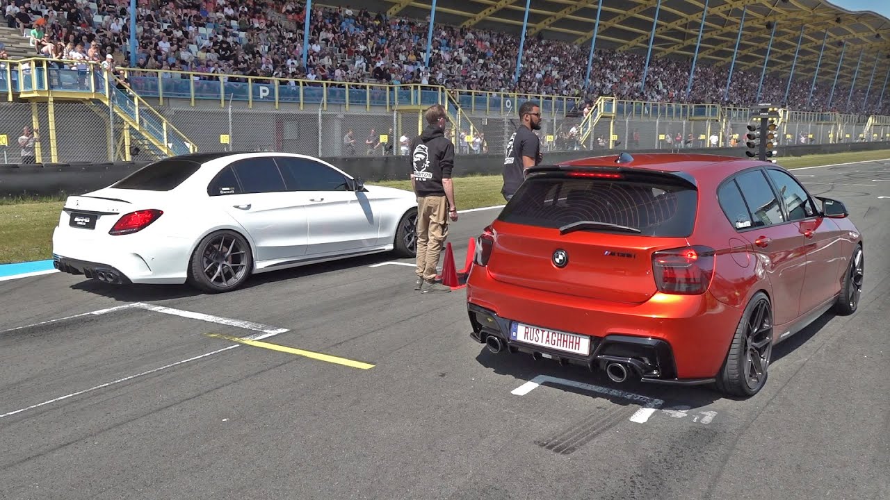 500HP BMW M135i xDrive vs Mercedes-AMG C43 – Drag Race & Accelerations