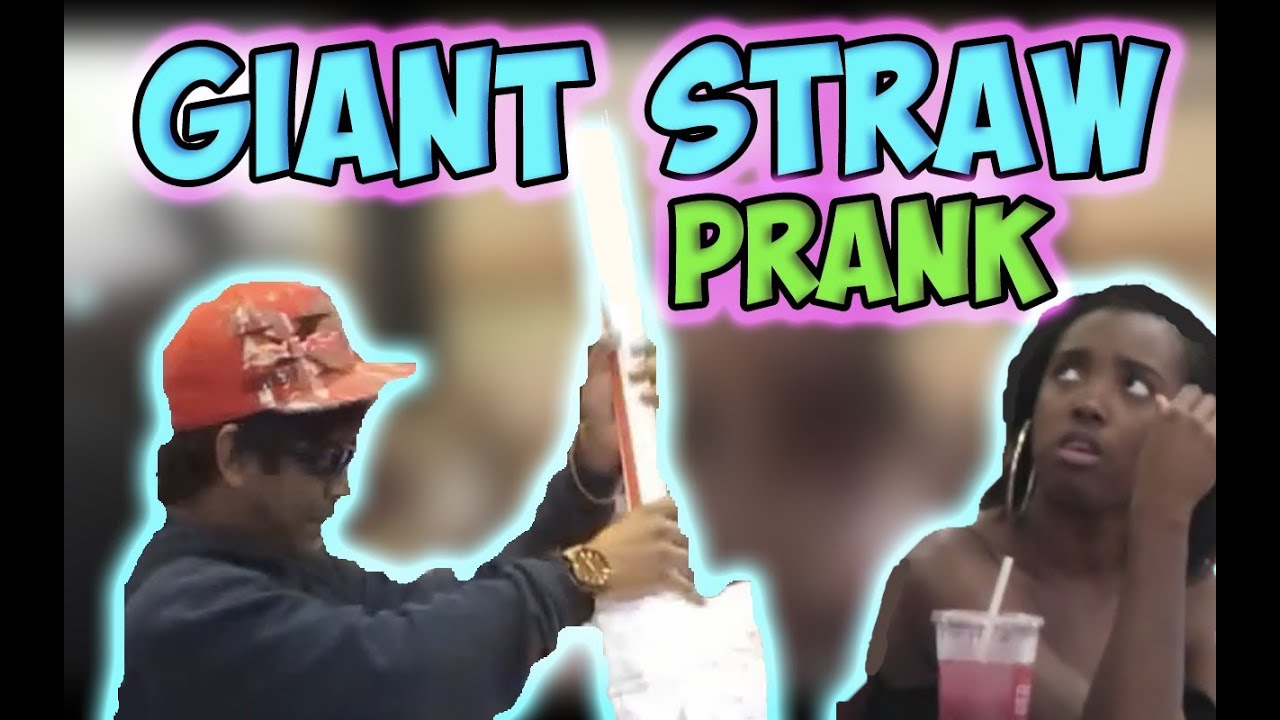 Giant Straw Prank entertains with oversized prop magic