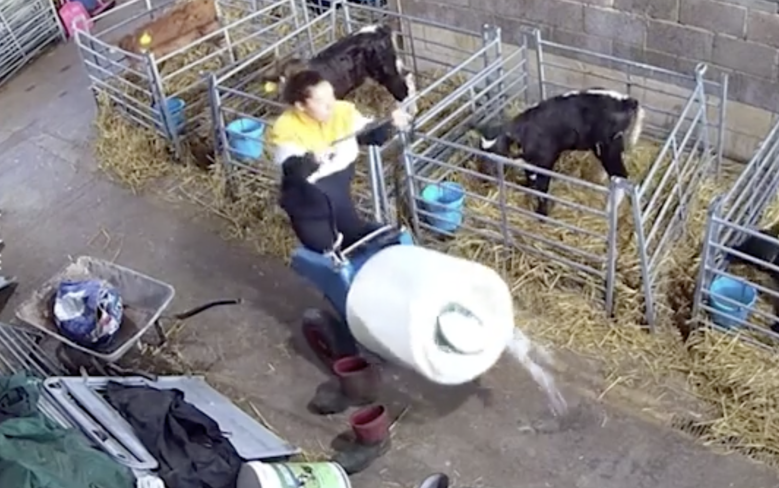 Milk Delivery Turns Messy After Sudden Slip