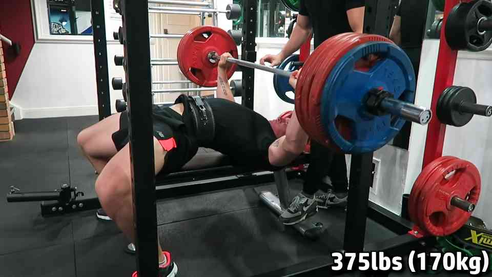 375 lbs (170 kg) RAW BENCH PRESS PR!!