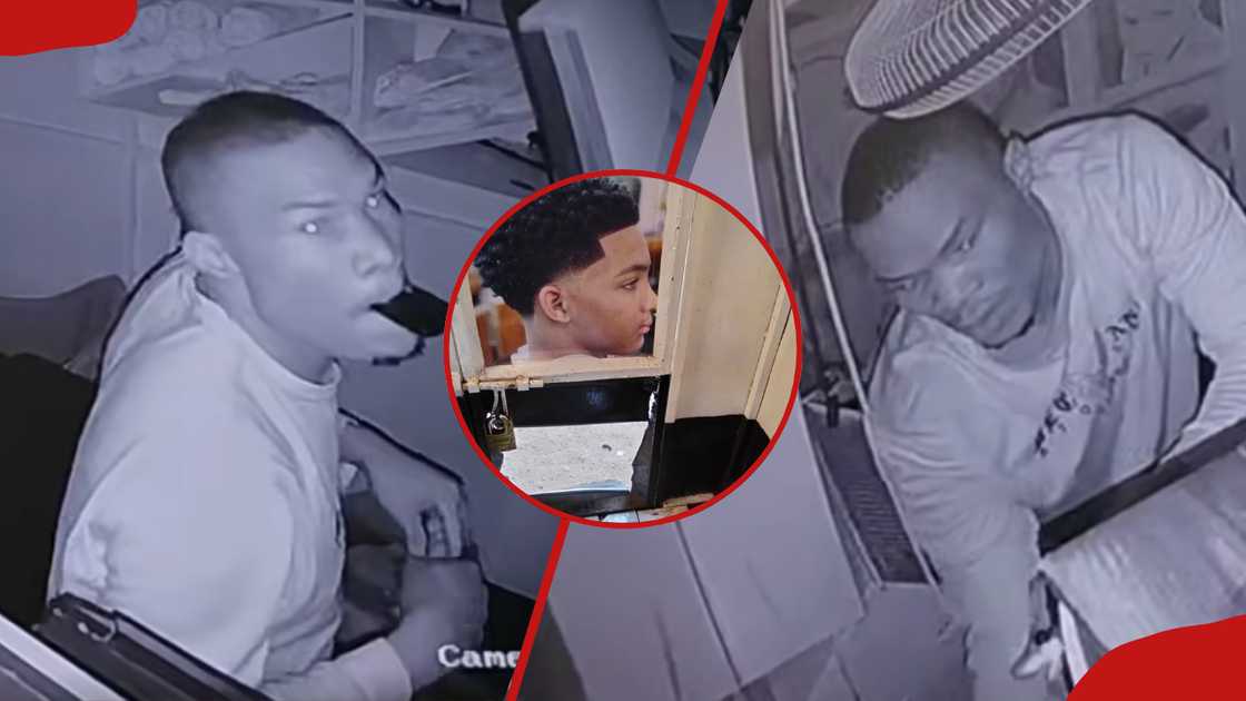 Video: CCTV footage captures TV theft at barbershop, suspect responds