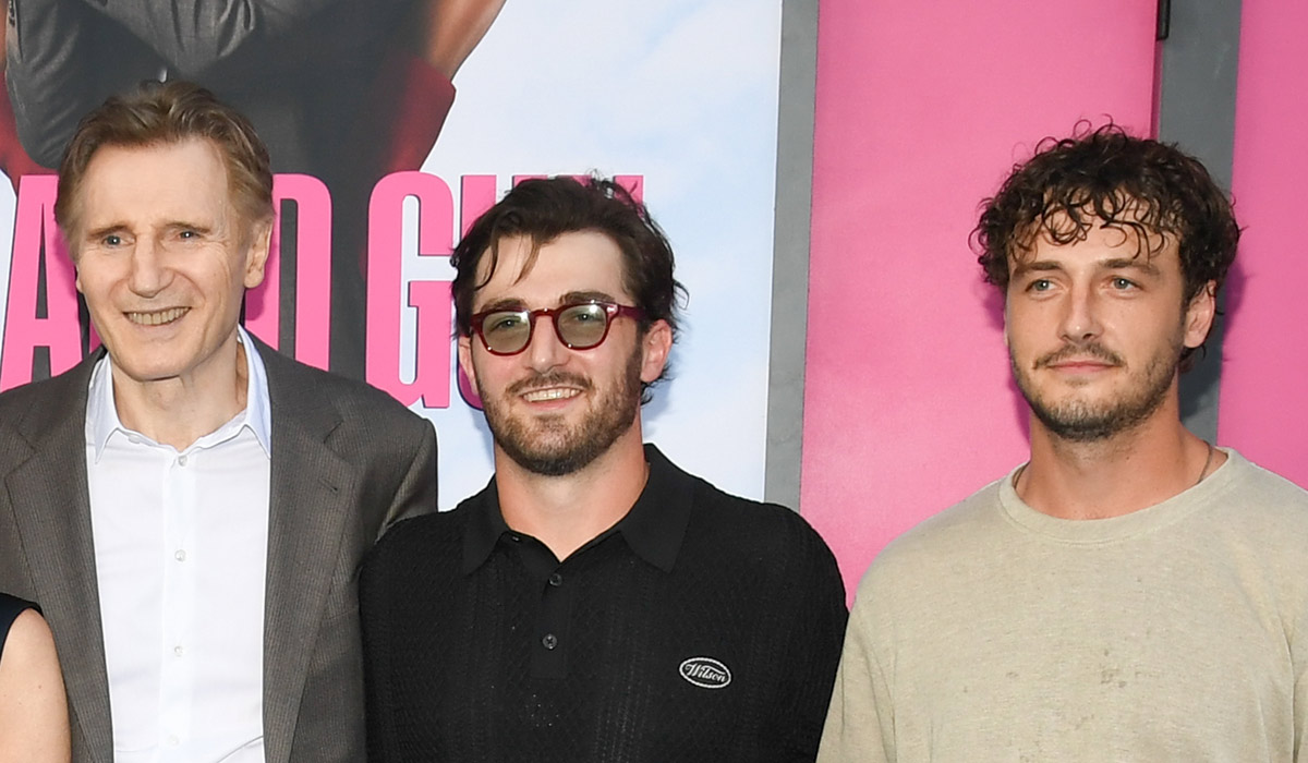Who are Liam Neeson's sons as they join him on the Naked Gun carpet