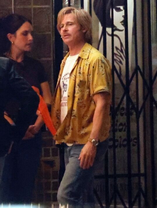 Brad Pitt spotted with floppy blonde hair and a mustache - but all is ...