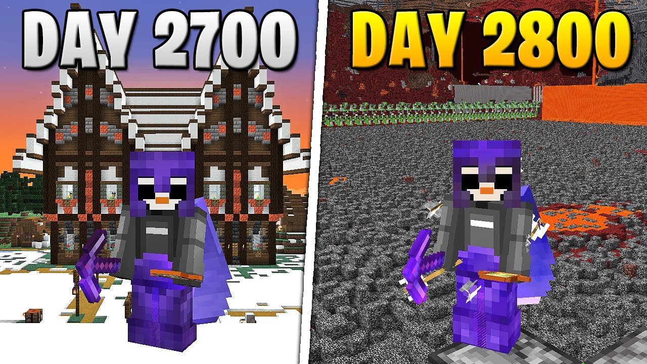 Survived 2,800 days in hardcore Minecraft with epic strategies