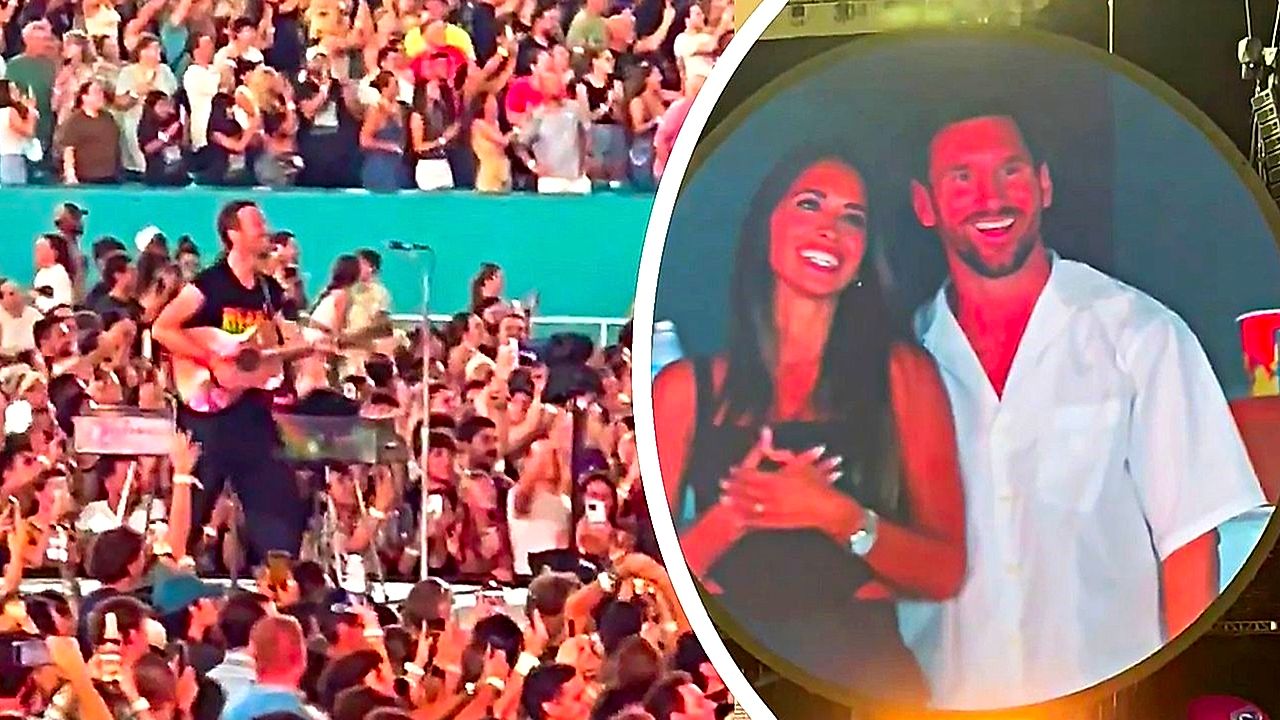 Messi and Antonela steal the show on the Coldplay 'kiss cam' in Miami