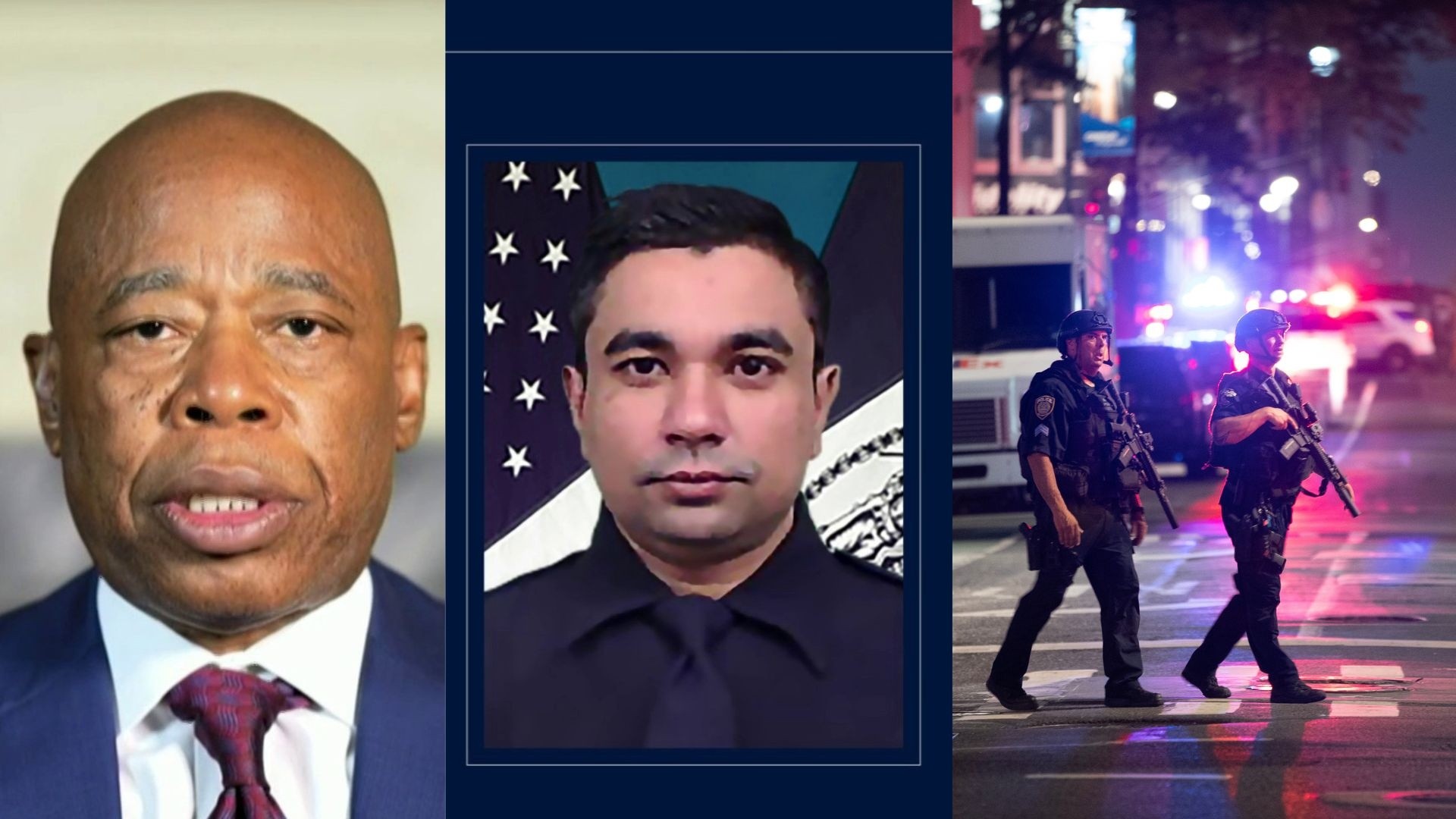 'Horrific' NYC Mayor Adams gives updates on shooting, honors slain officer