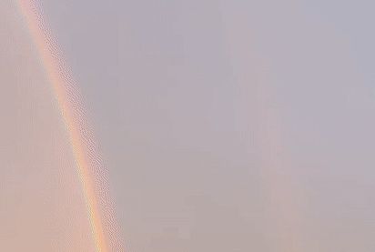 Lightning Streaks Across Double Rainbow in Southern Indiana