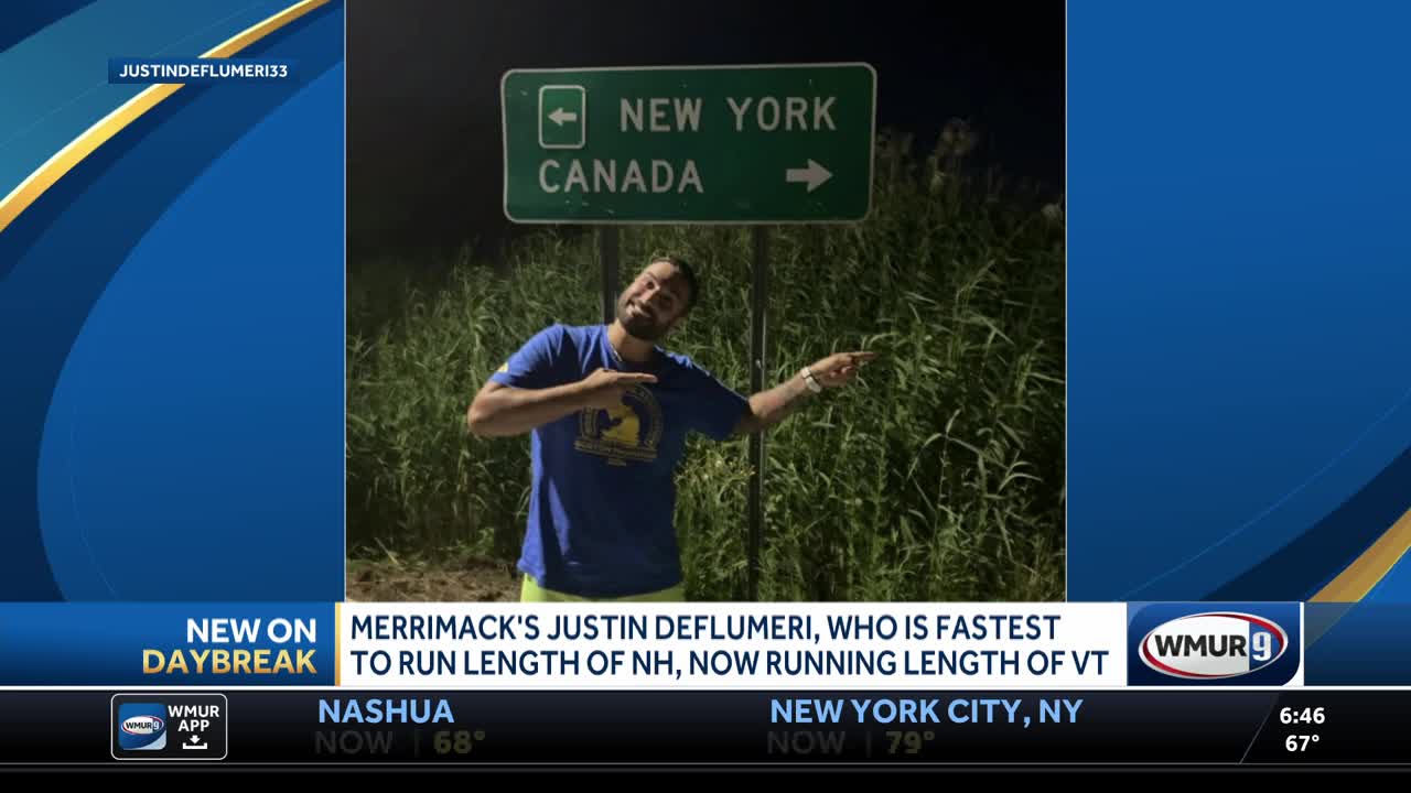 Merrimack's Justin DeFlumeri, who is fastest to run length of NH, now ...
