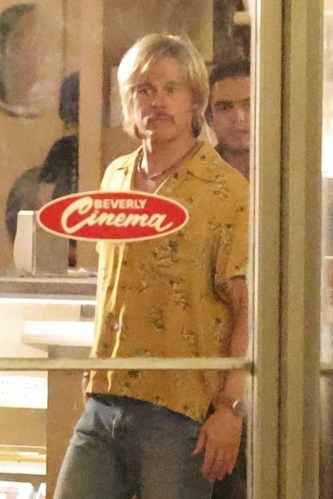 Brad Pitt shows off shaggy hair as Cliff Booth in ‘Once Upon a Time in Hollywood’ sequel set photos