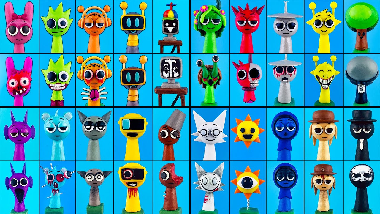 Making All Sprunki Incredibox with CLAY 😍 My Big Collection of figures