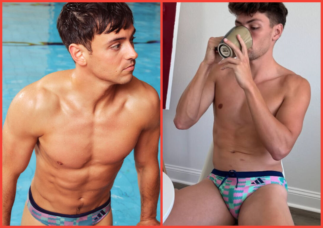 Tom Daley & Trey Cunningham slip into matching speedos together