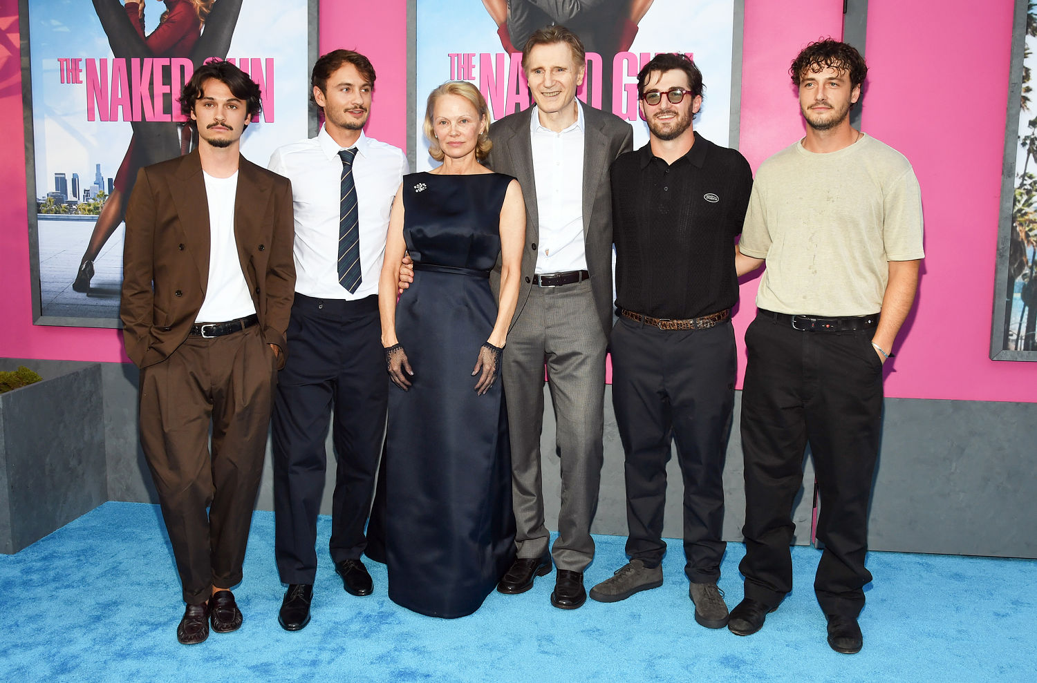 Pamela Anderson's Sons and Liam Neeson's Sons Join Them for 'Naked Gun ...