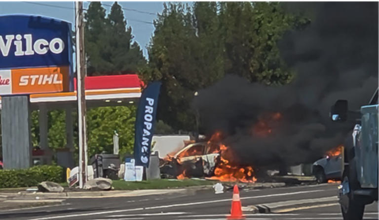 Car plows into propane tank at Wilco in McMinnville