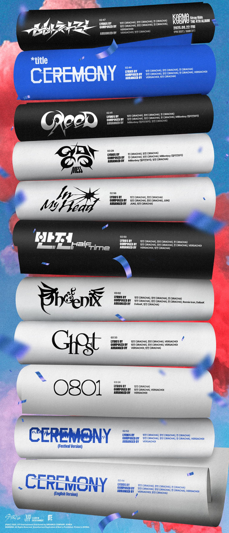 'Ceremony' leads tracklist for new Stray Kids album 'Karma'