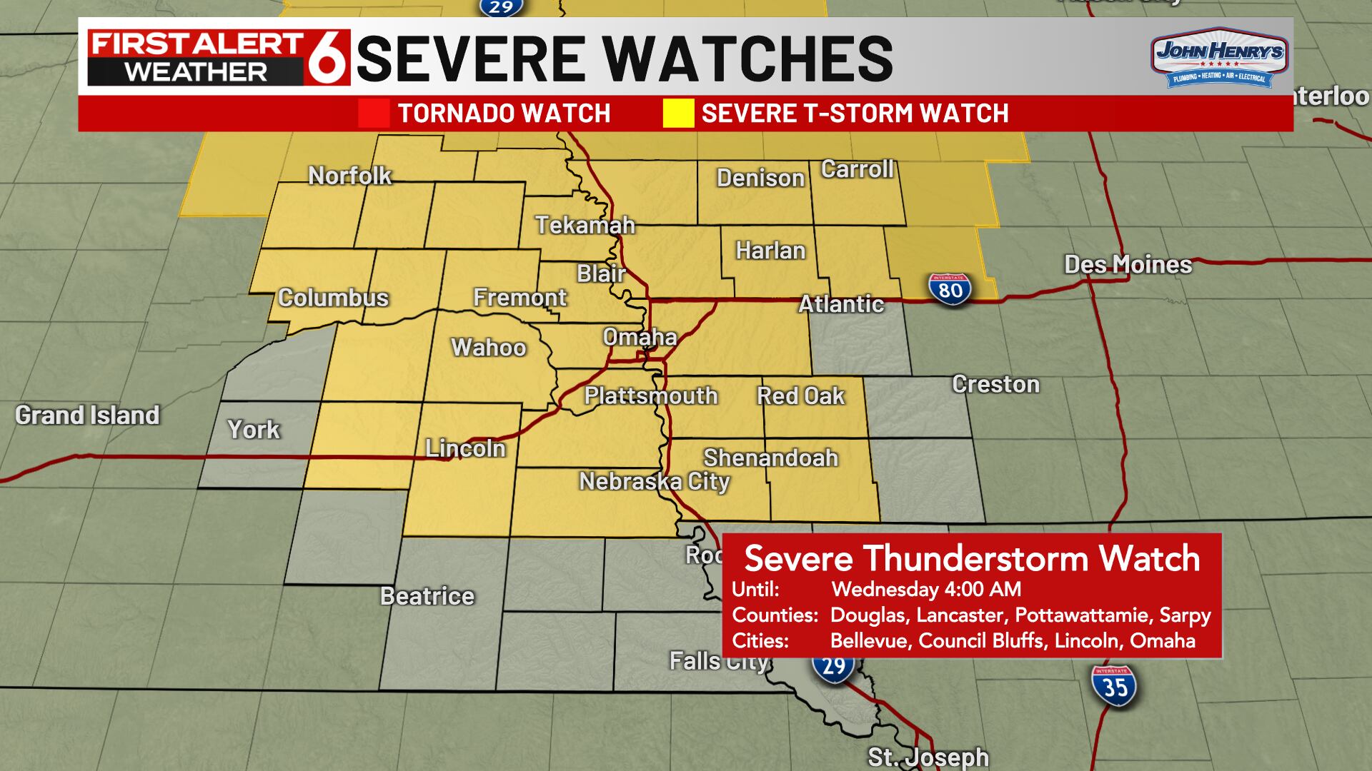 FIRST ALERT 6 WEATHER DAYS - A Severe Thunderstorm Watch has been ...