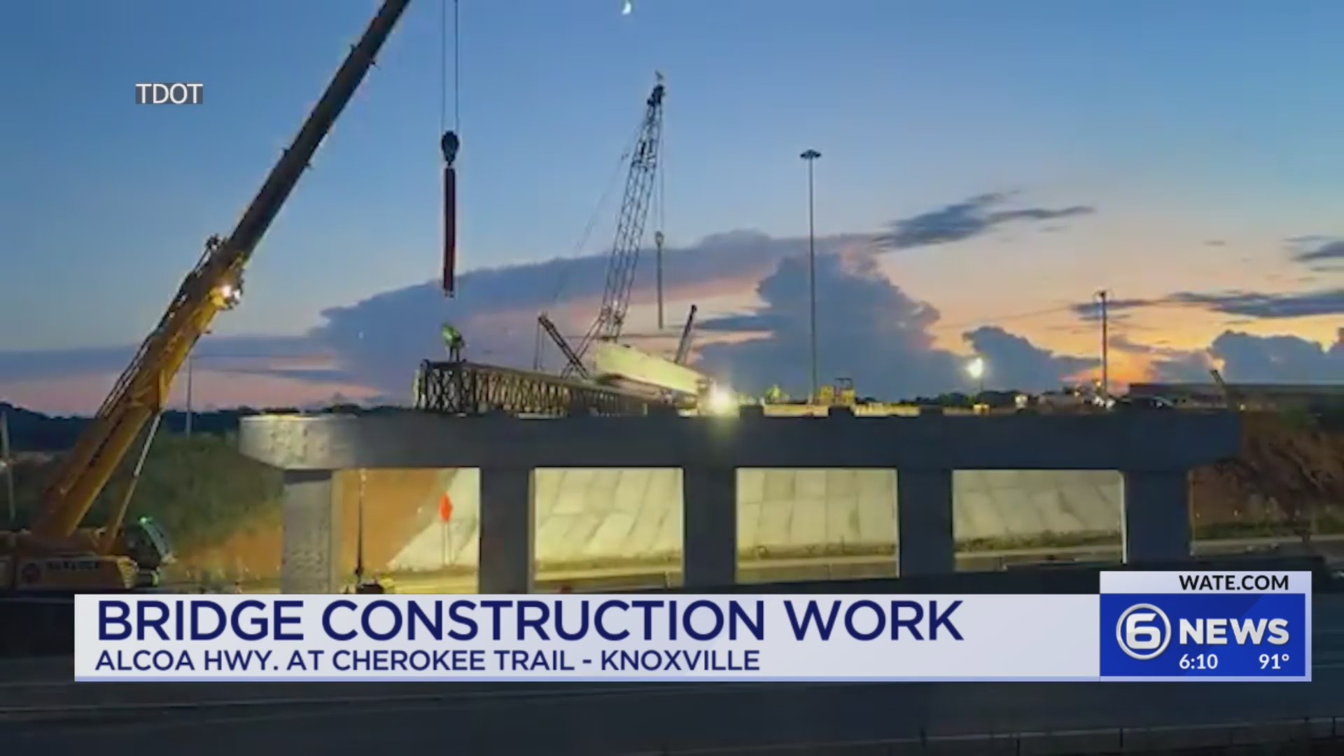 Beams set on new bridge over Alcoa Highway