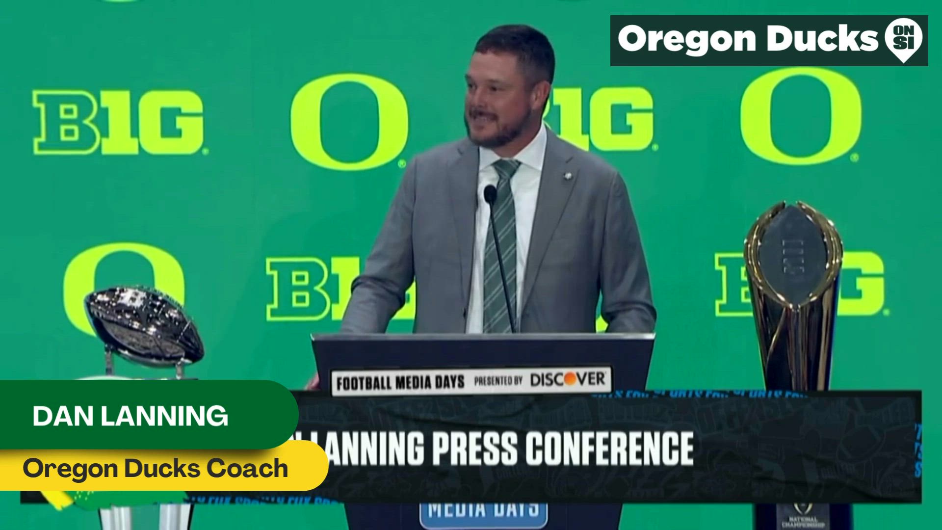Oregon Ducks Coach Dan Lanning discusses how Kenyon Sadiq has been ...