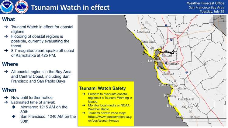 Tsunami watch issued for California coast after powerful quake hits ...