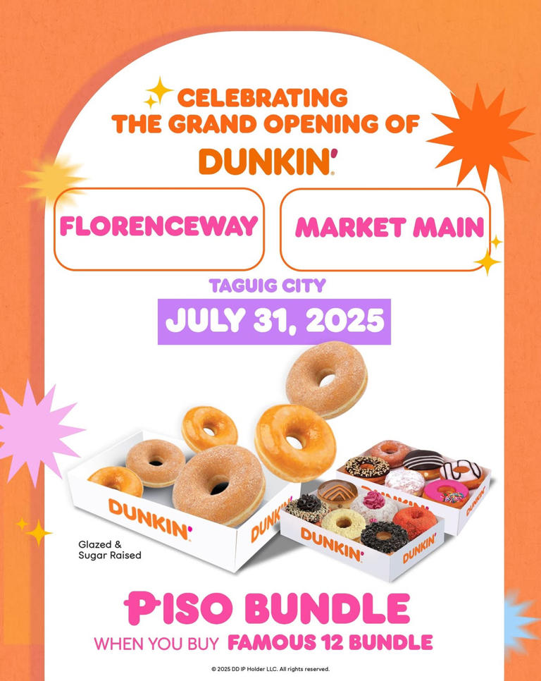 Mark your calendars: Dunkin' will offer PISO donut bundles in these two ...