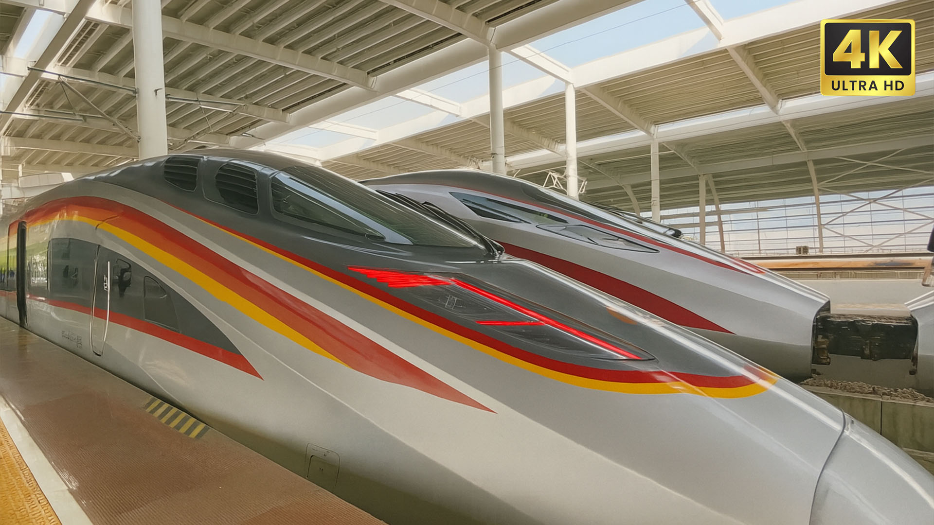 Red ferroviaria de China para viajes rápidos capturada en video (4K)