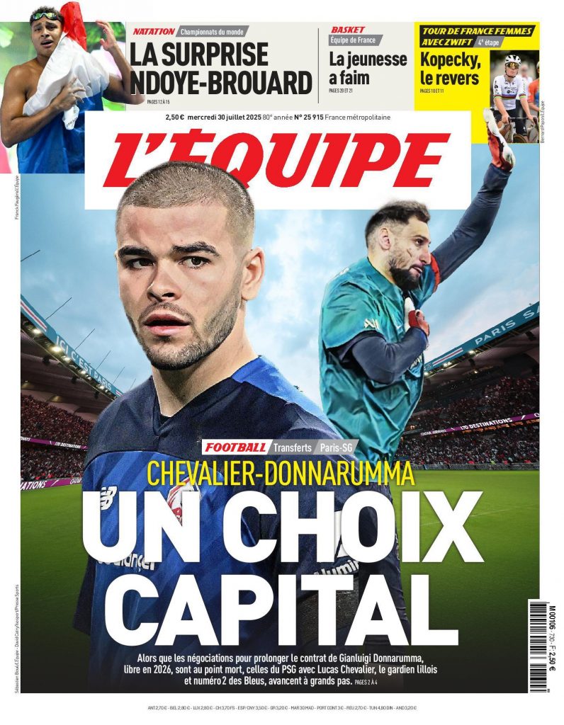 Revue de presse PSG : Donnarumma-Chevalier, Latéral droit, Hakimi…
