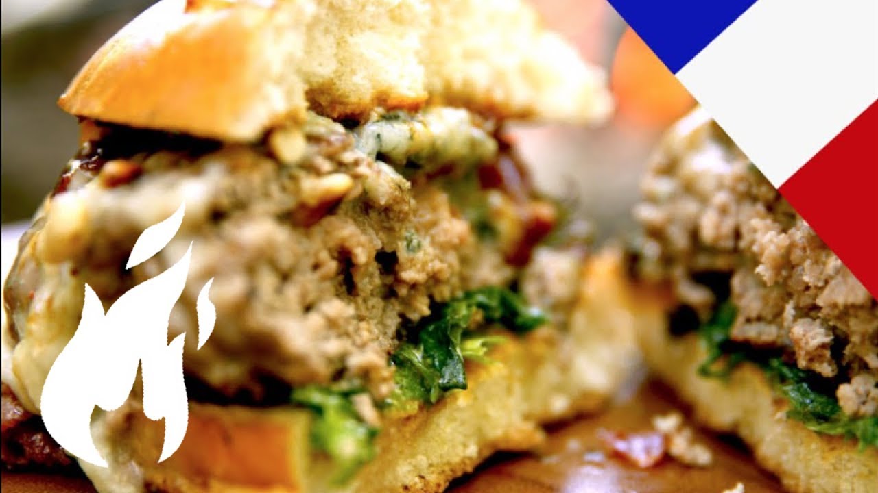 French-Style Burger Cooked Over Real Fire🔥