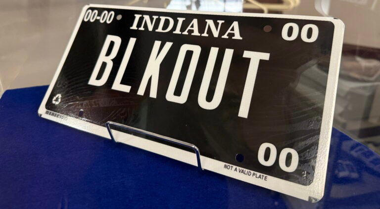 Indiana to roll out 'blackout' license plates Aug 8