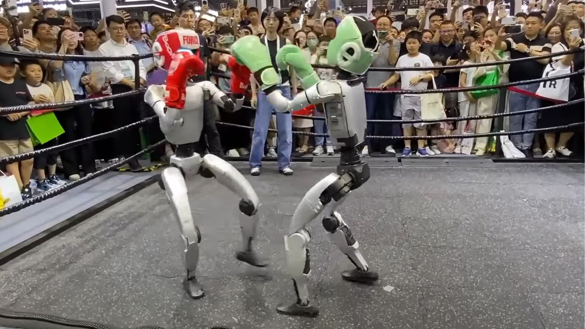 Video: China’s humanoid robot ring fighters show off torque, timing and ...
