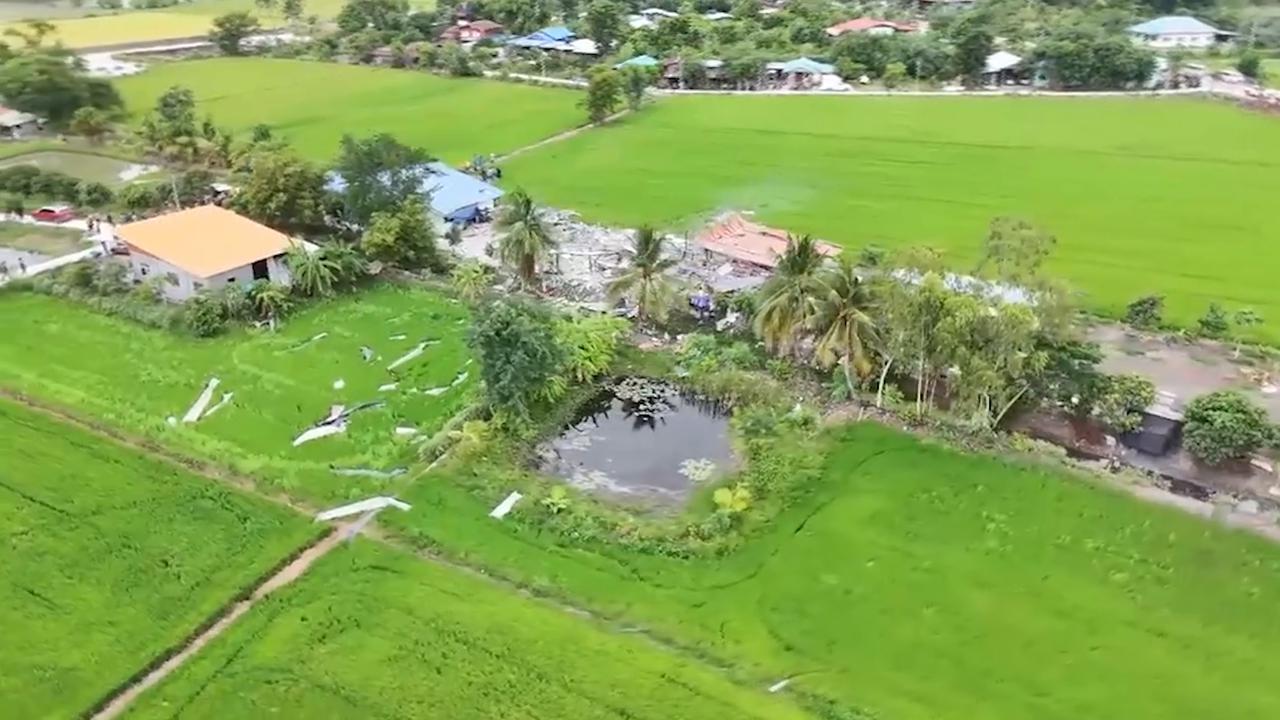 CCTV shows moment fireworks factory explodes killing nine in Thailand