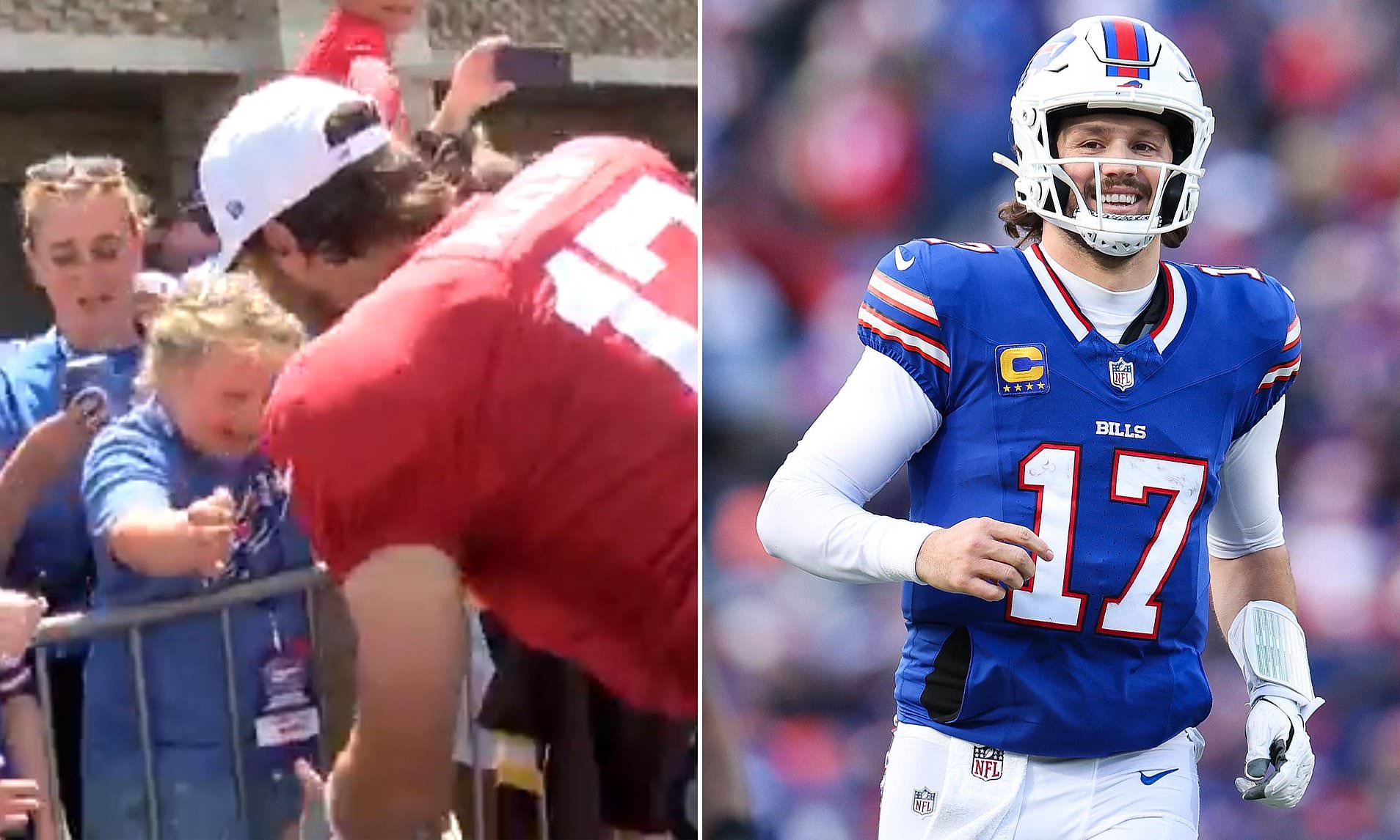 Josh Allen consoles crying girl in touching scene at Bills training camp